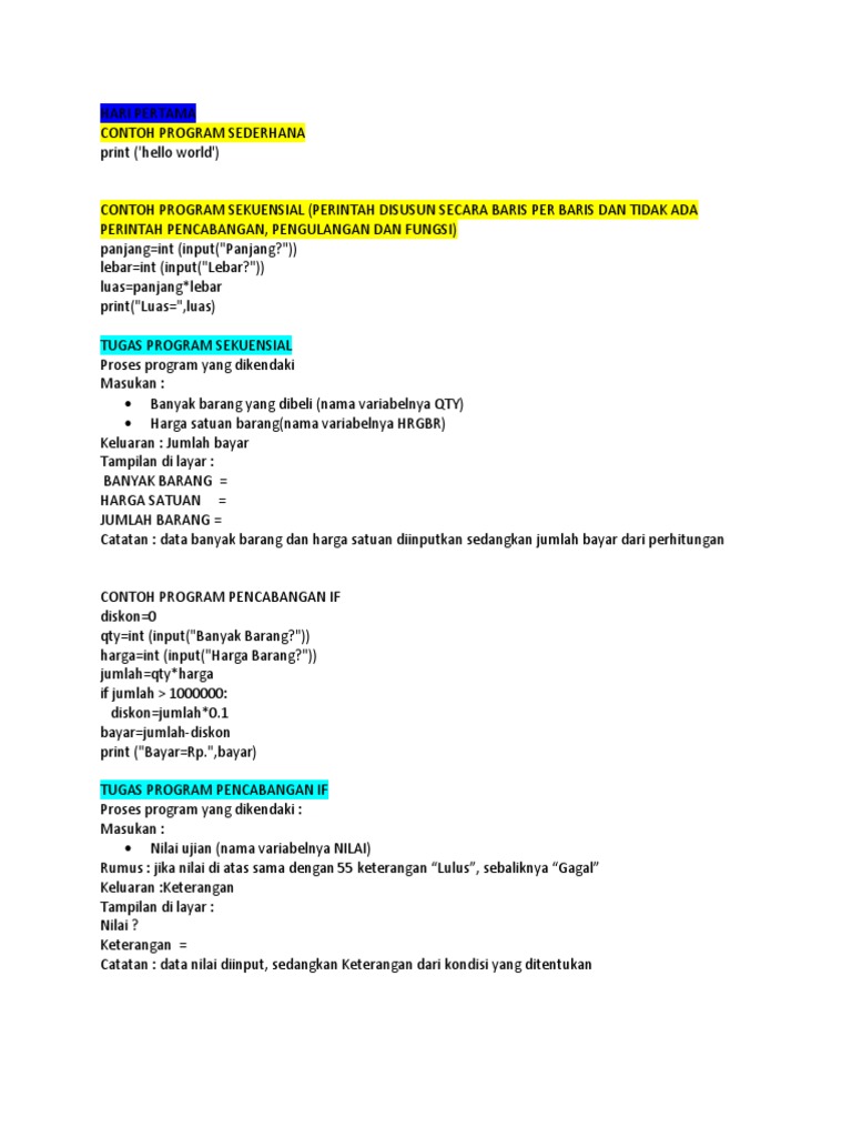 Latihan Dengan Python | PDF