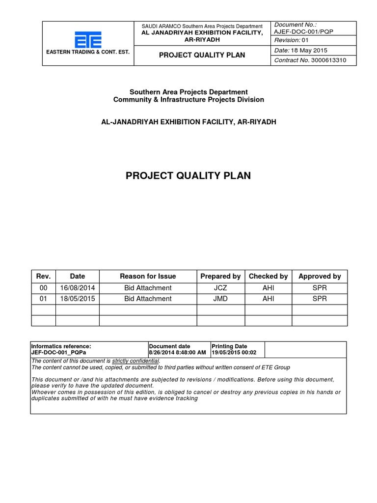 Ajef Doc 001 - PQP | PDF | Specification (Technical Standard) | Quality ...