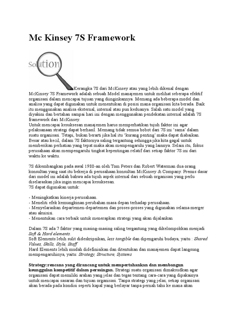 Mc Kinsey 7s Framework Pdf