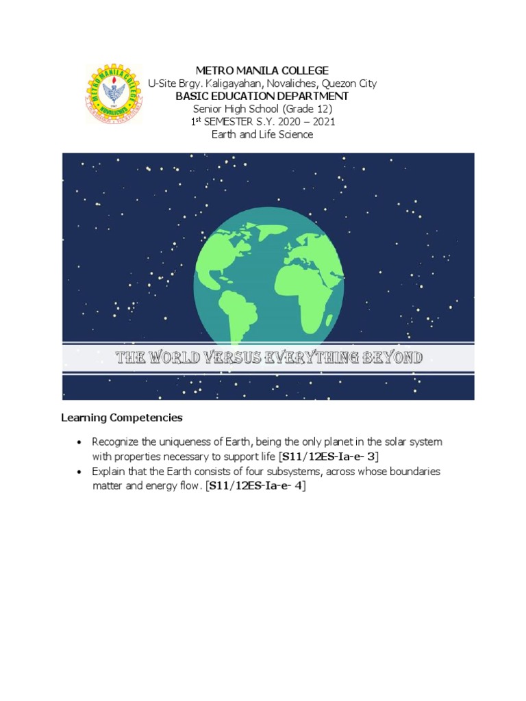 Understanding Earth's Unique Subsystems and Their Interdependence for ...