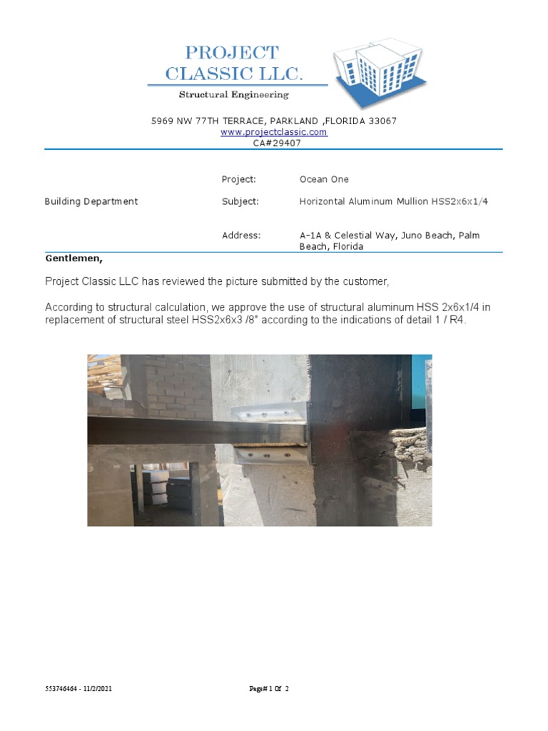Structural Approval Notice | PDF | Technology & Engineering