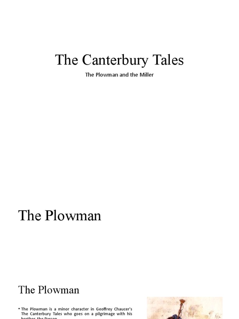 The Canterbury Tales - The Plowman and The Miller | PDF | The ...
