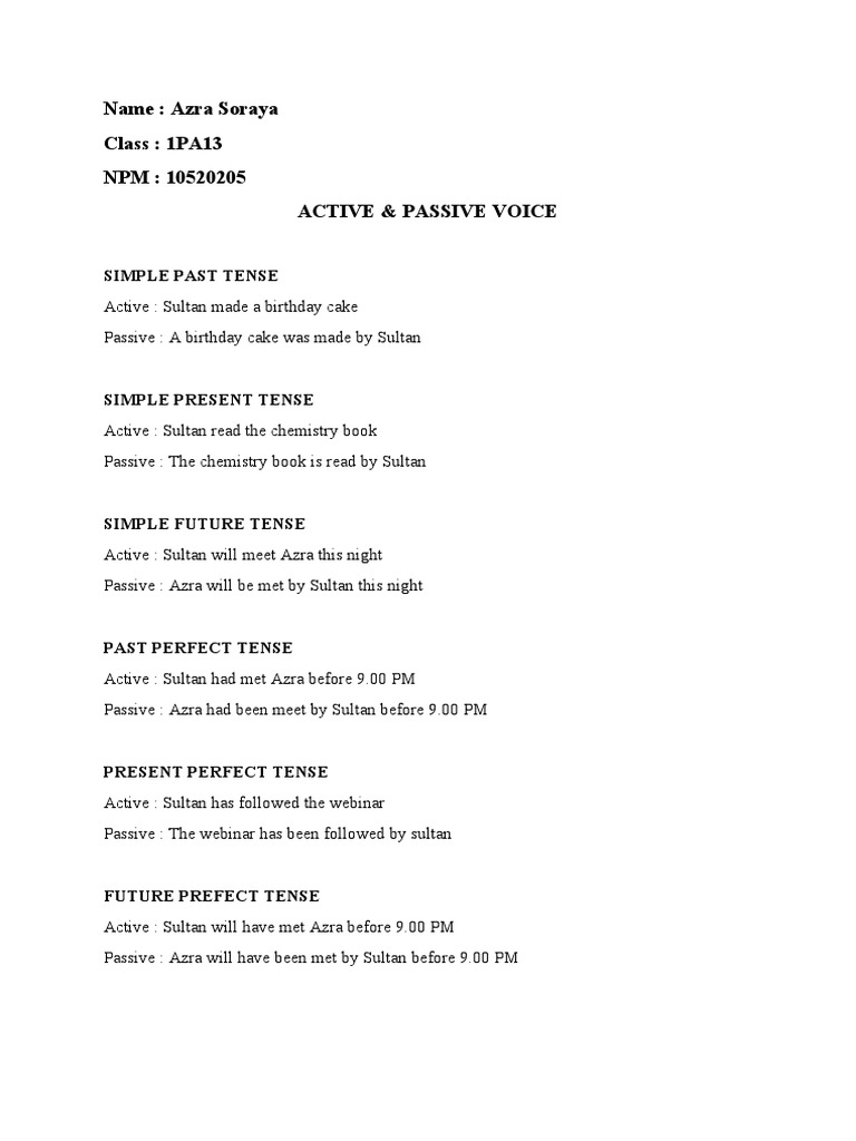 1pa13 Azra Soraya Active Passive | PDF