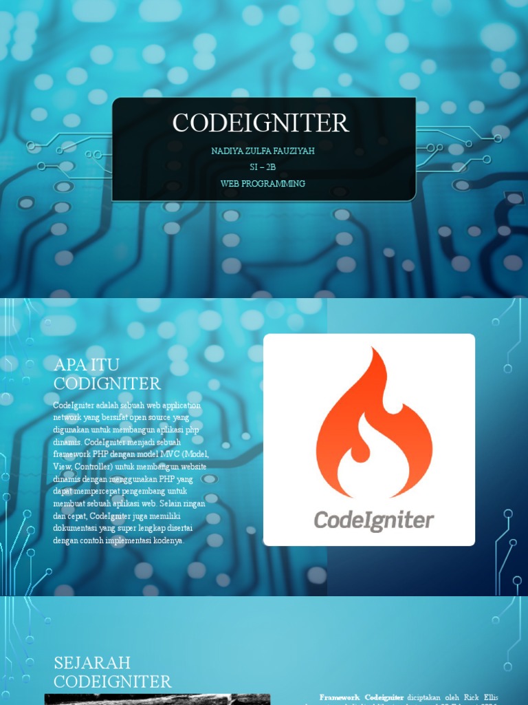 Nadiya Zulfa Fauziyah (19573013) SI-2B (PPT Mengenai CodeIgniter) | PDF | Komputer