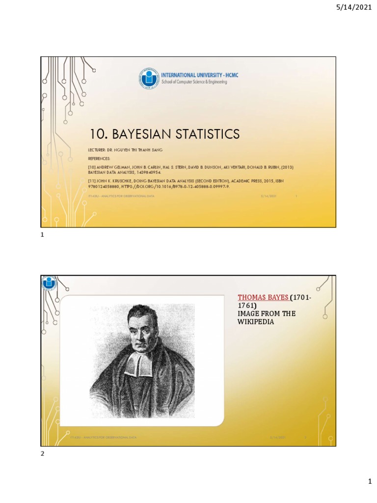 Bayesian Statistics: Thomas Bayes | PDF | Bayesian Inference | Quantitative Research