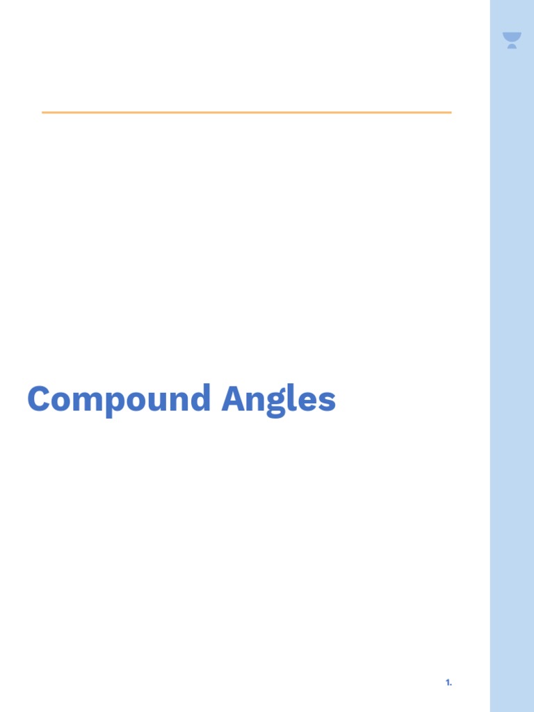 Compound Angles | PDF | Trigonometric Functions | Sine