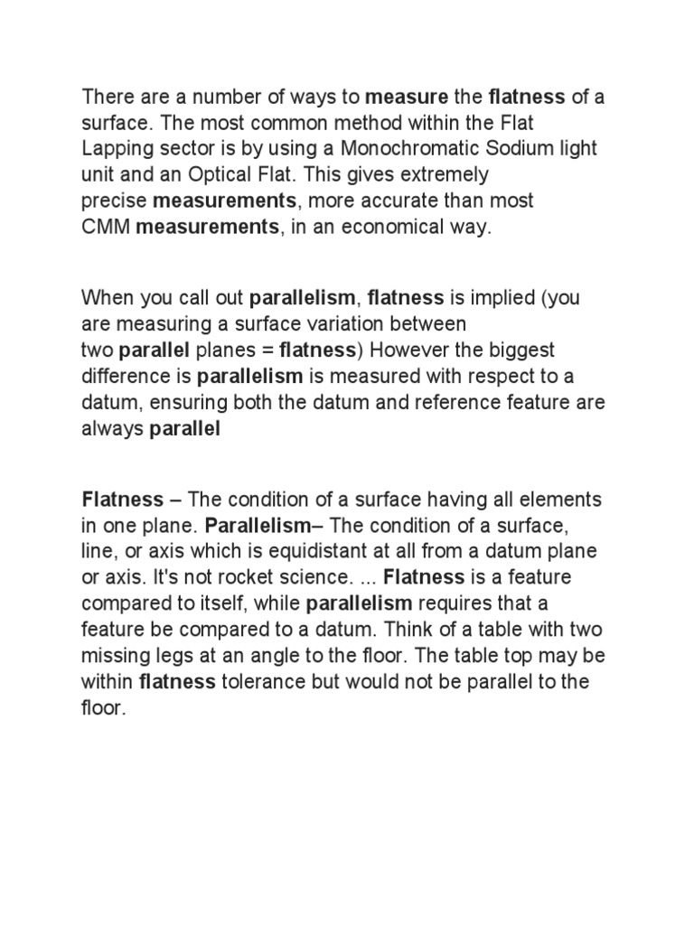 Measuring Flatness and Parallelism | PDF | Applied And ...