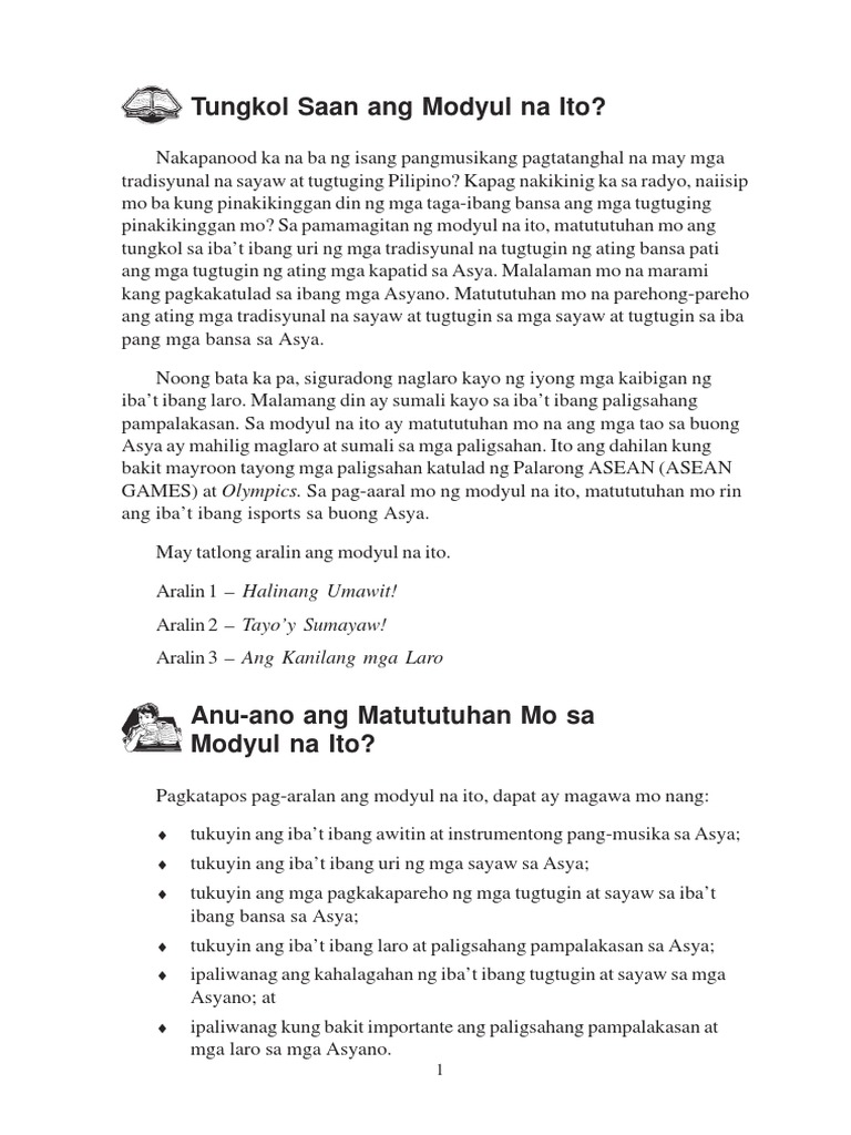 Mga Awit Sayaw at Laro Sa Asya | PDF