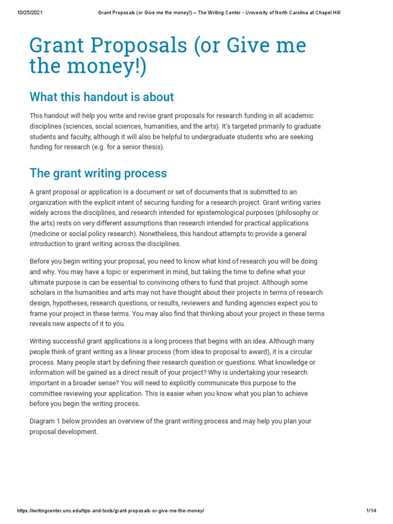 Grant Proposal Writing Guide at UNC | PDF | Grant Writing | Evaluation