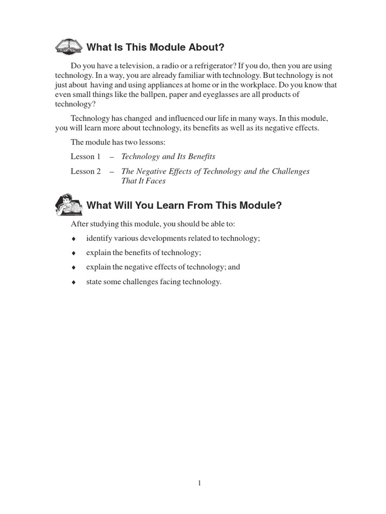 Technology Its Benefits and Negative Effects | PDF | Internet ...