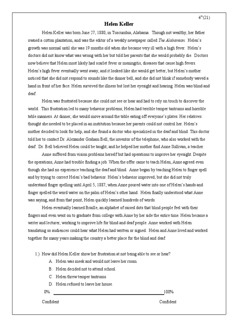 HelenKeller 4 | PDF | Helen Keller | Visual Impairment
