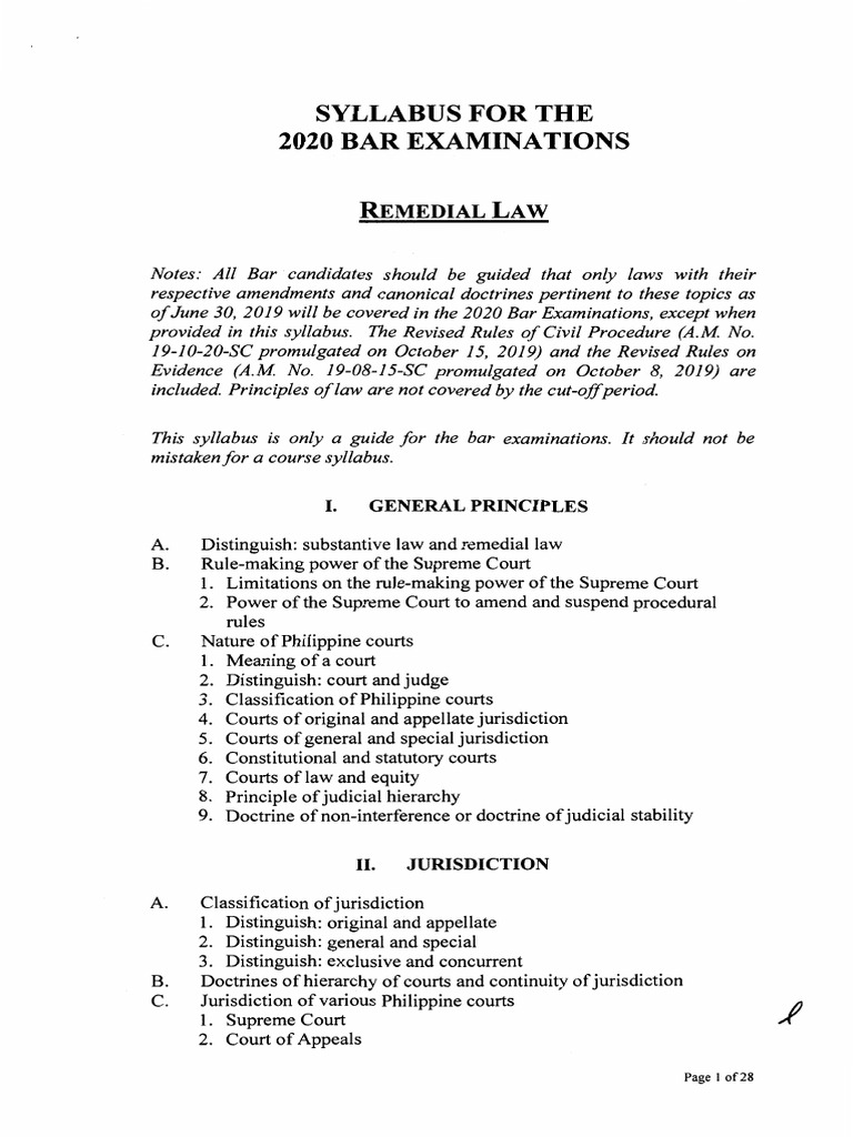 Civil Procedure Syllabus 2020 | PDF | Lawsuit | Foreclosure