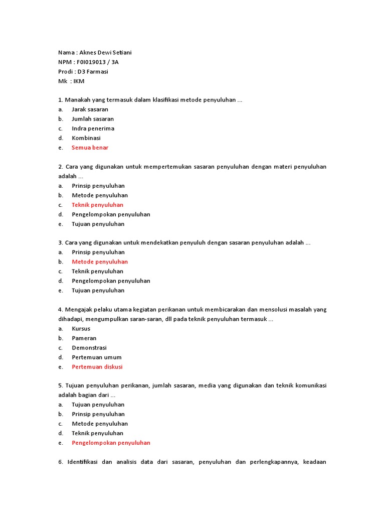Soal Pilgan IKM | PDF
