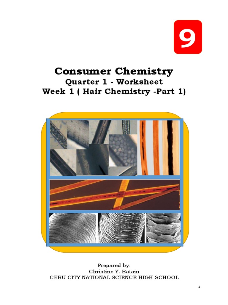 Consumer Chemistry: Quarter 1 - Worksheet Week 1 (Hair Chemistry - Part ...