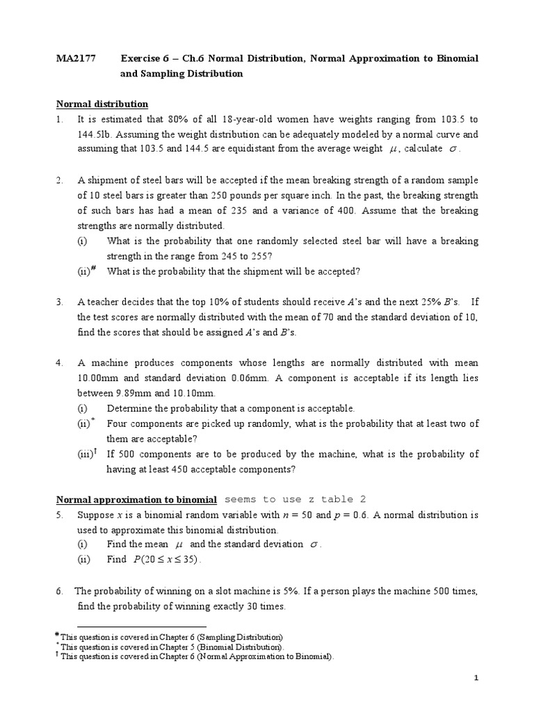 Assignment 6 | PDF | Normal Distribution | Standard Deviation
