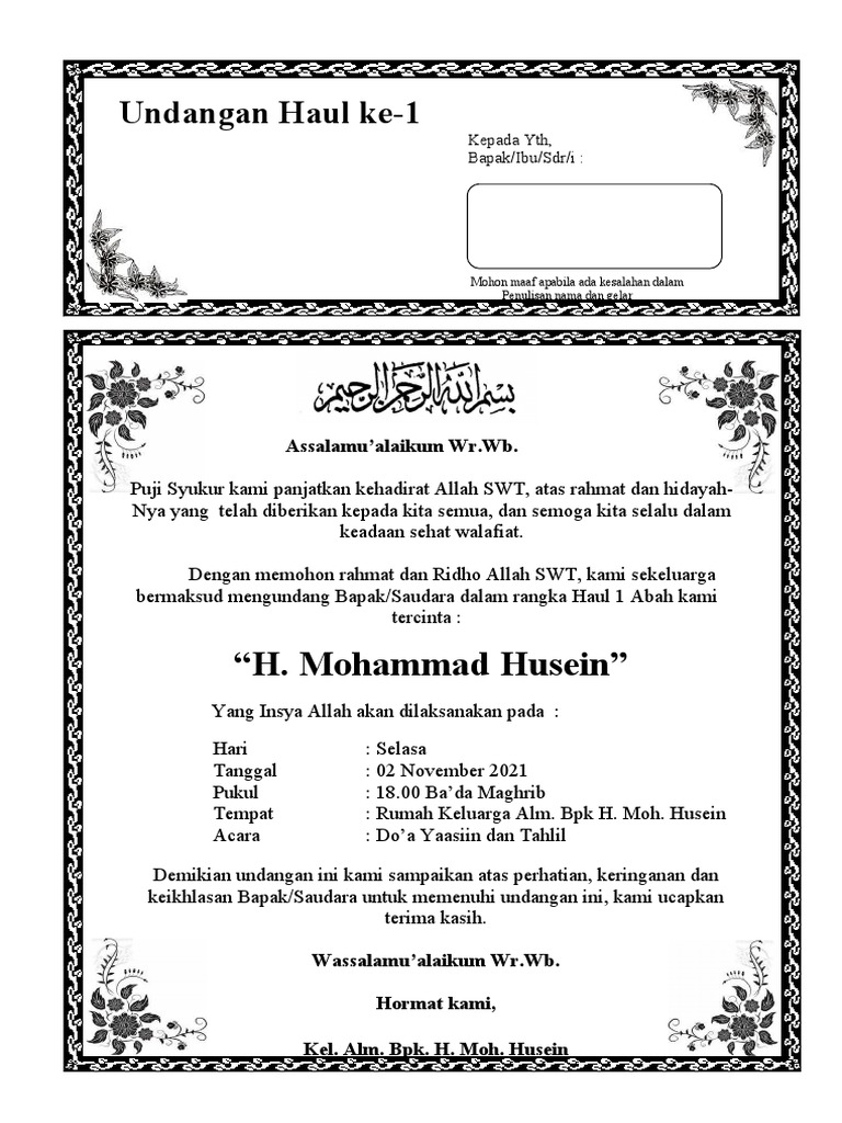 Undangan Haul | PDF