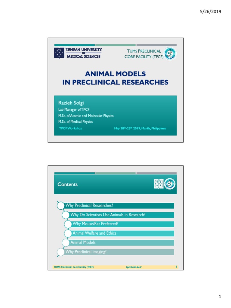 TPCF Workshop on Animal Models | PDF | Model Organism | Animal Testing
