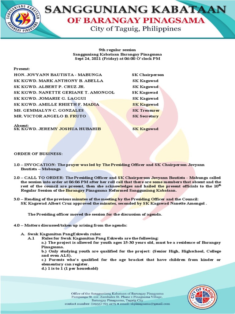 SK 10th Regular Session | PDF SK 10th Regular Session | PDF