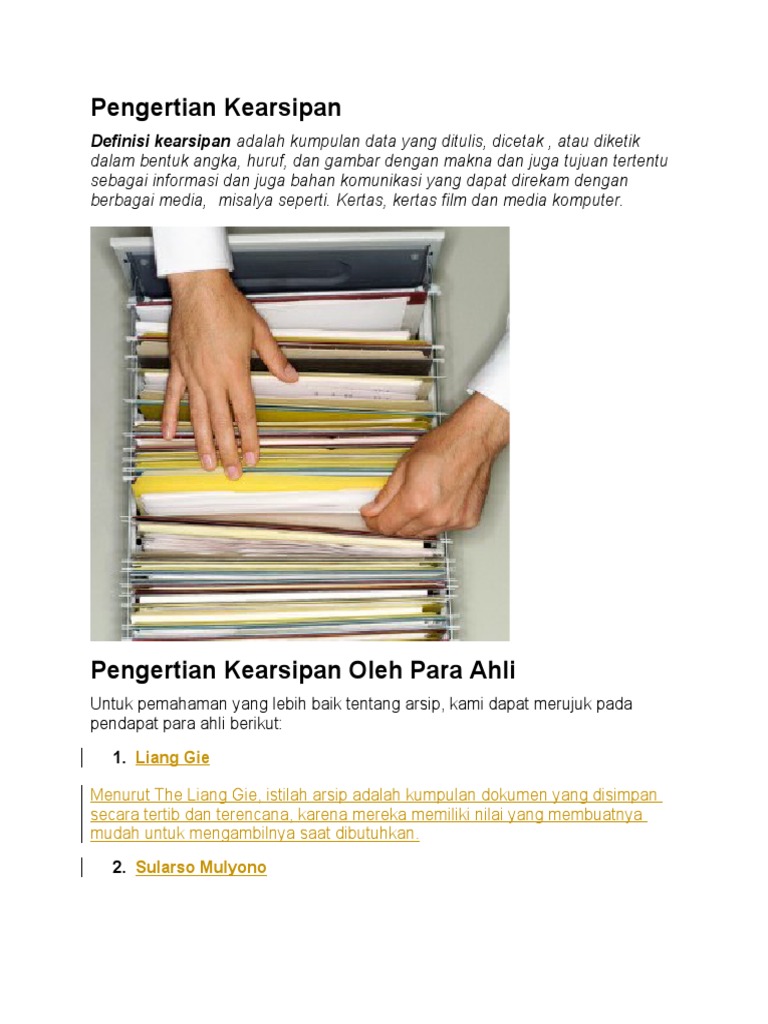 Pengertian dan Fungsi Kearsipan | PDF
