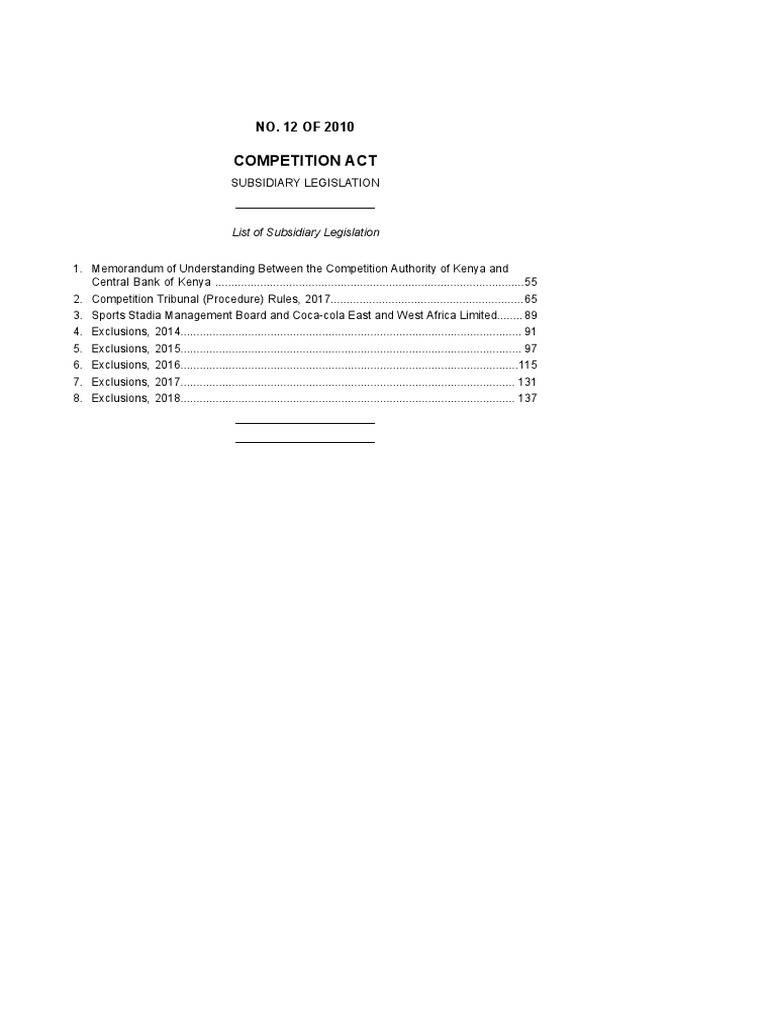 (Competition Authority Tribunal) Competition - Act - Subsidiary | PDF ...