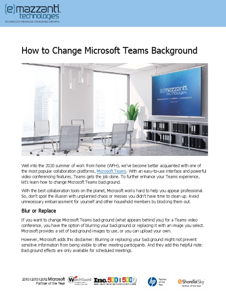 Change Microsoft Teams Background Easily | PDF | Desktop Virtualization ...