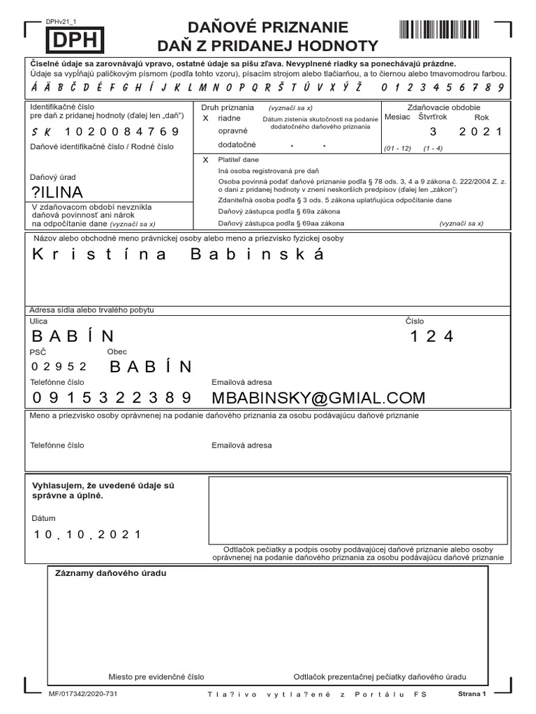 form.503.DPH 21 Print Save | PDF