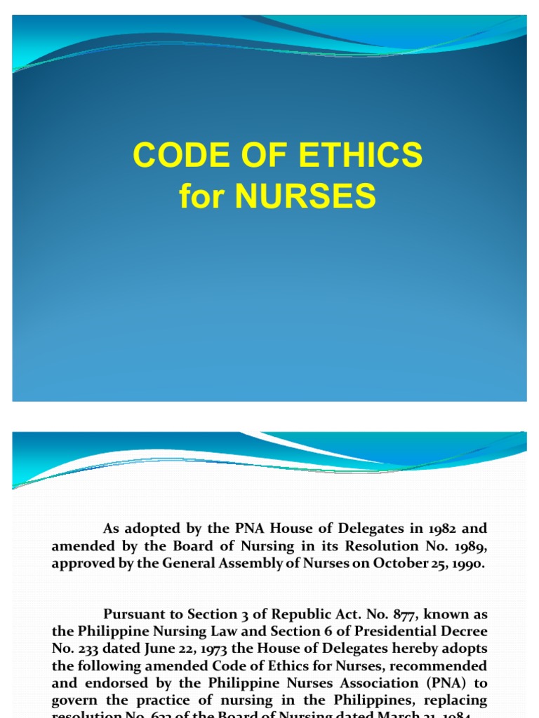 Report (Code of Ethics) | Nursing | Patient