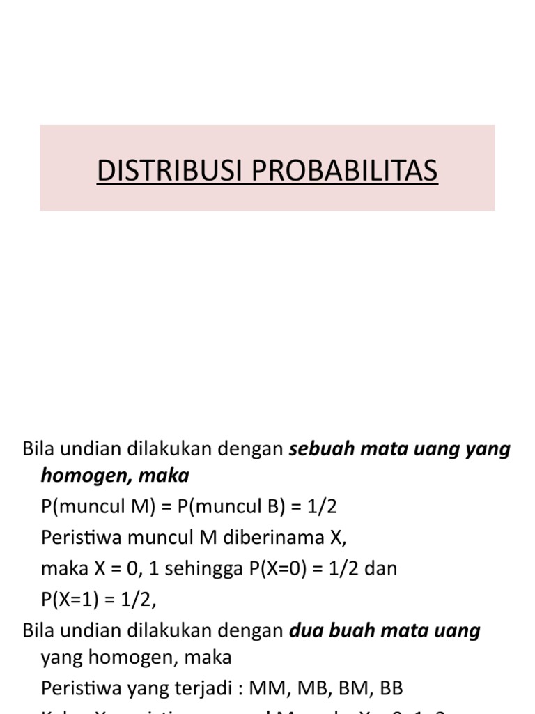 Distribusi Probabilitas dan Contoh Soal | PDF