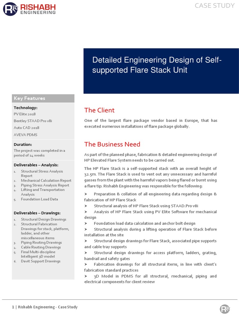 Detailed Engineering Design of Self-Supported Flare Stack Unit | PDF ...
