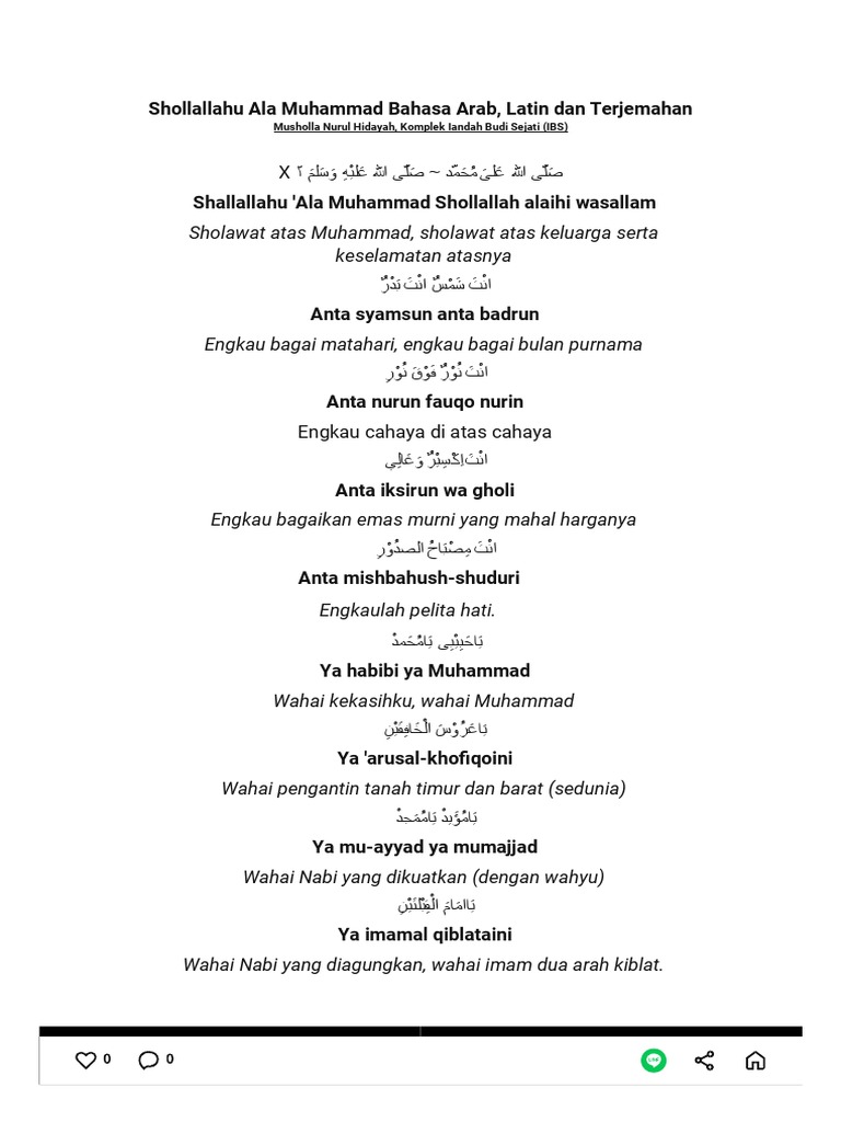 Shollallahu Ala Muhammad | PDF