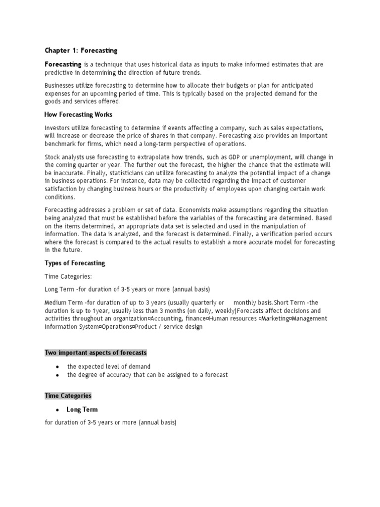 02 OM Chapter 1 Forecasting | PDF | Forecasting | Time Series