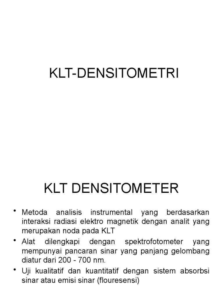 Analisa Farmasi Instrumen I-3 KLT Densitometri | PDF