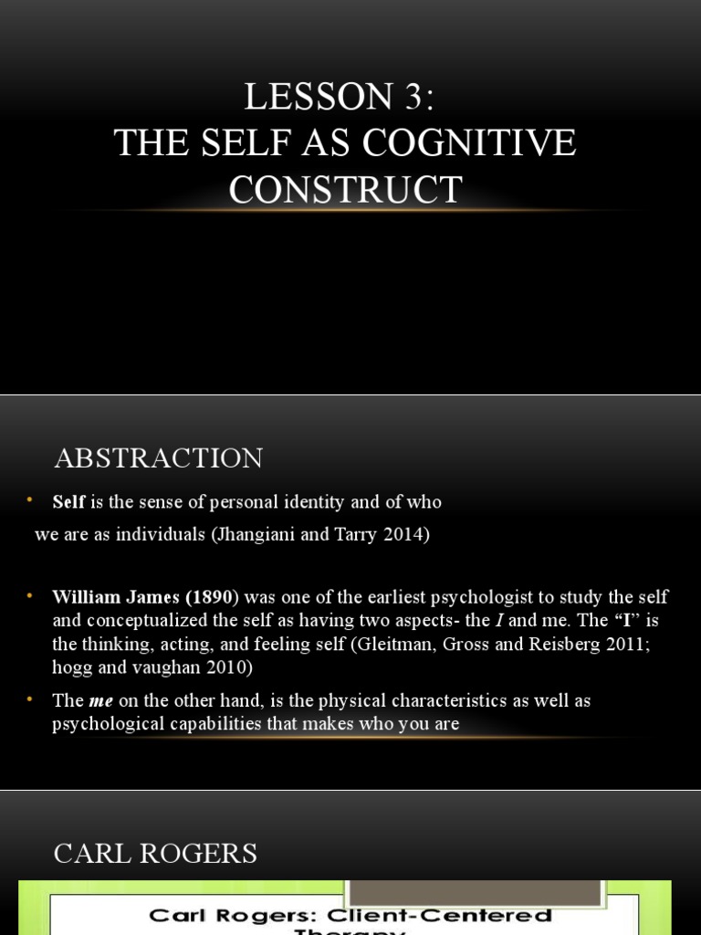Lesson 3: The Self As Cognitive Construct | Download Free PDF | Id | Identity (Social Science)