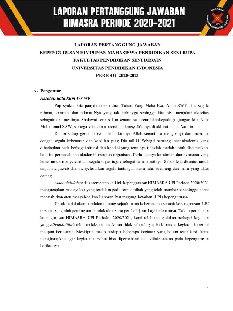LPJ Kepengurusan 2021 | PDF