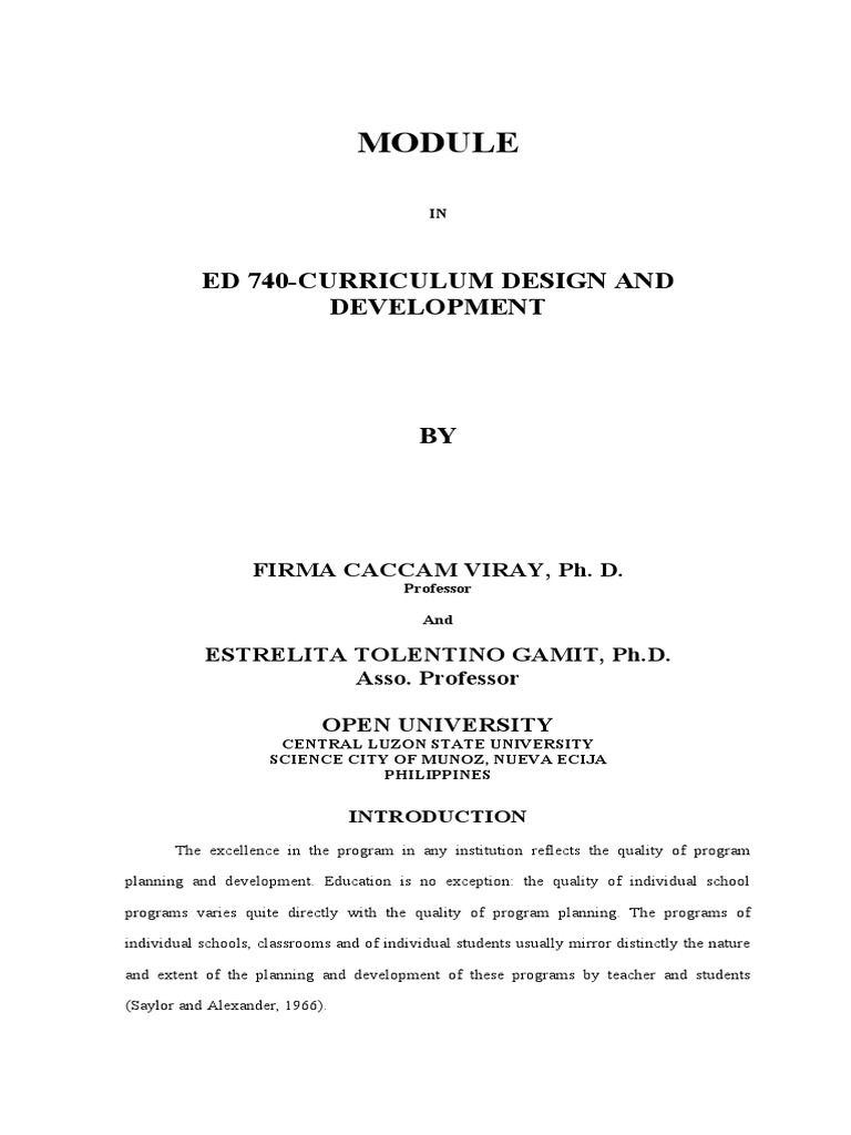 A Comprehensive Analysis of Tyler's Model for Curriculum Development ...