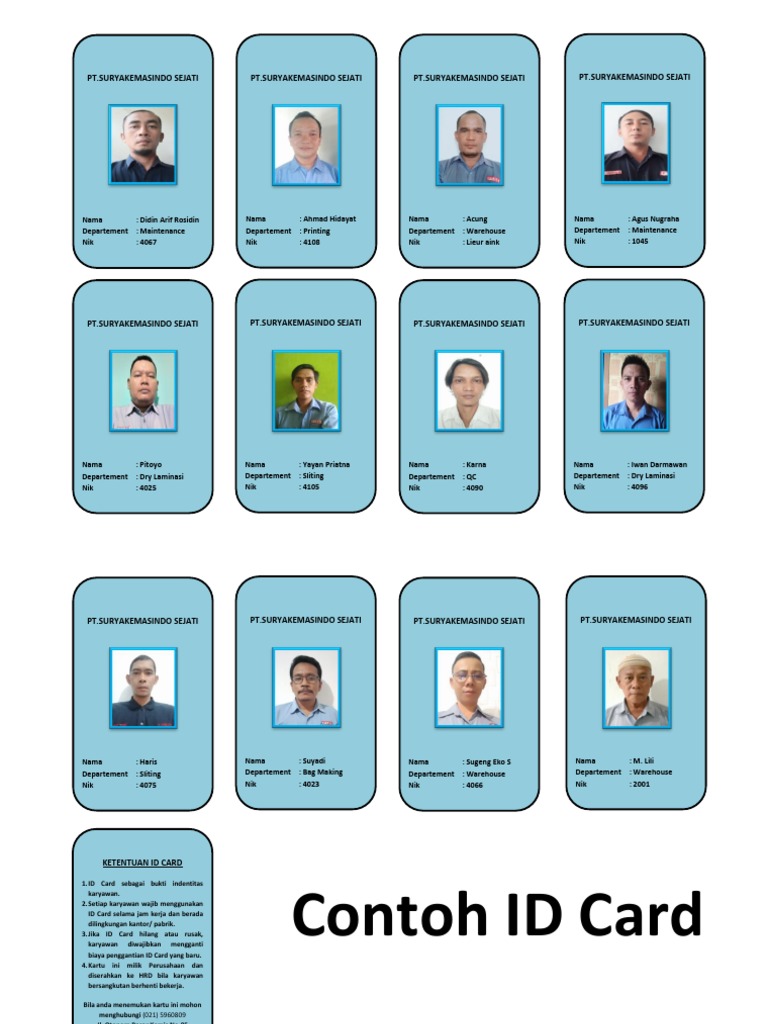 CONTOH ID CARD Ver3 | PDF