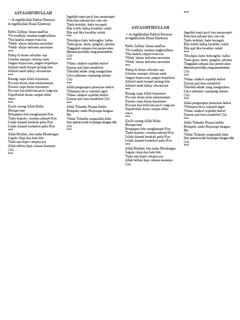 ASTAGHFIRULLAH | PDF ASTAGHFIRULLAH | PDF