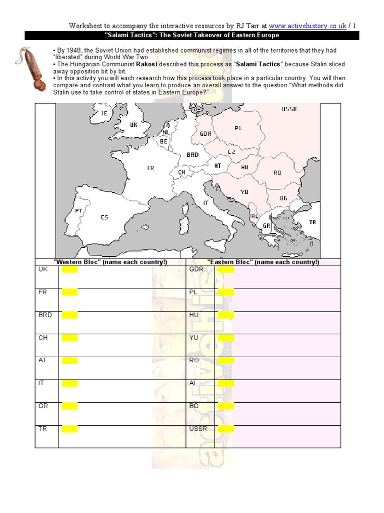 Worksheet To Accompany The Interactive Resources by RJ Tarr at / 1 ...