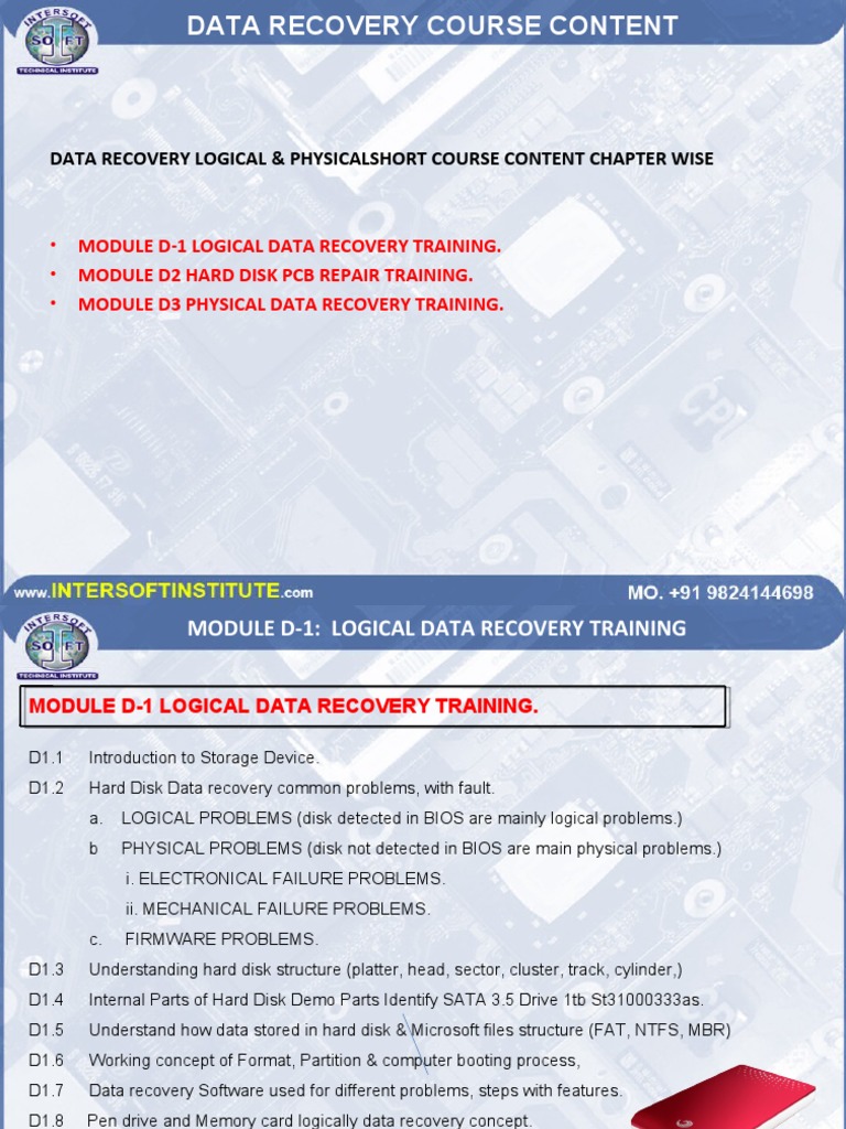 Data Recovery Logical & Physicalshort Course Content Chapter Wise | PDF ...