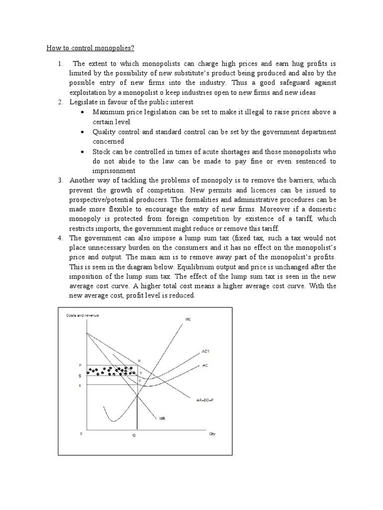 Regulating Monopoly Control Strategies | PDF | Monopoly | Profit ...