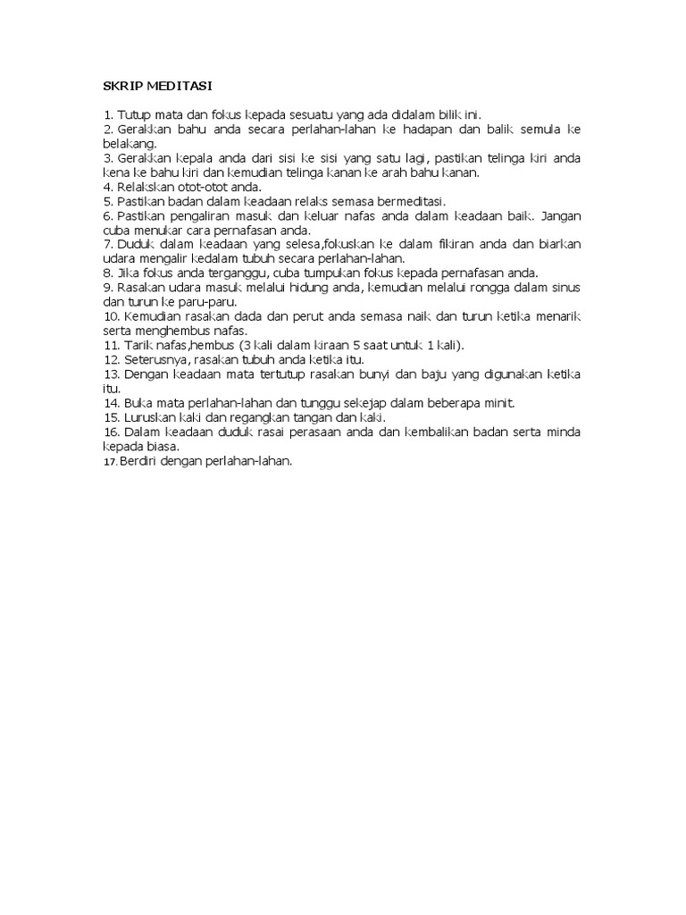 Skrip Meditasi | PDF