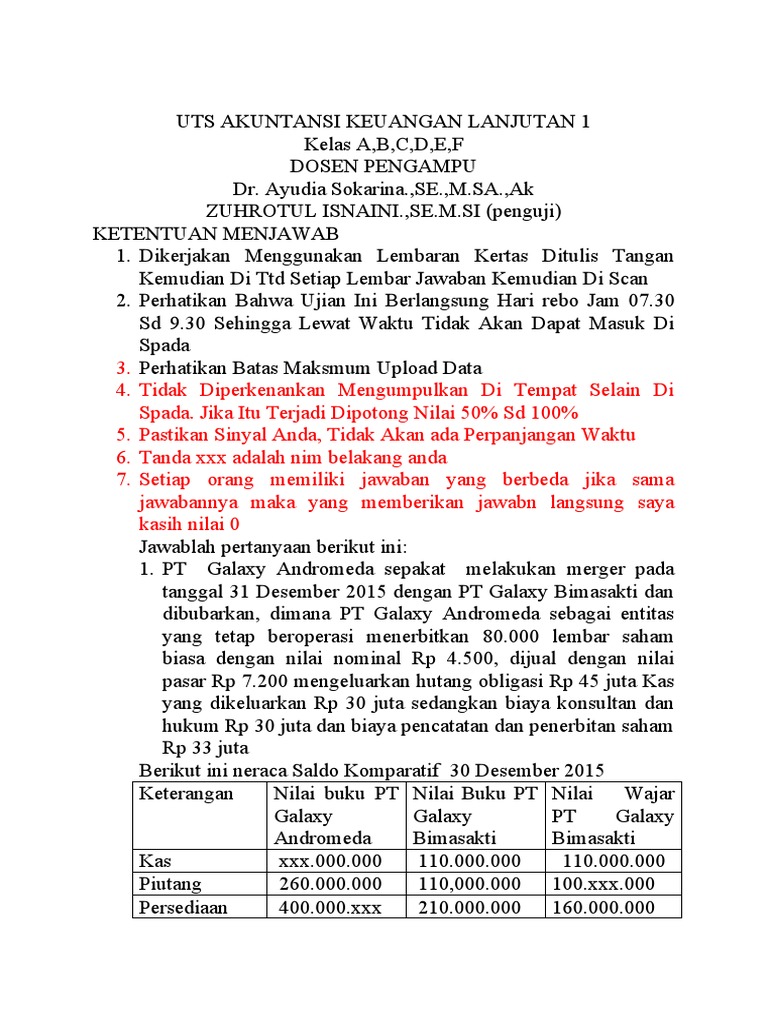 Uts Akl 1 2021 2022 | PDF