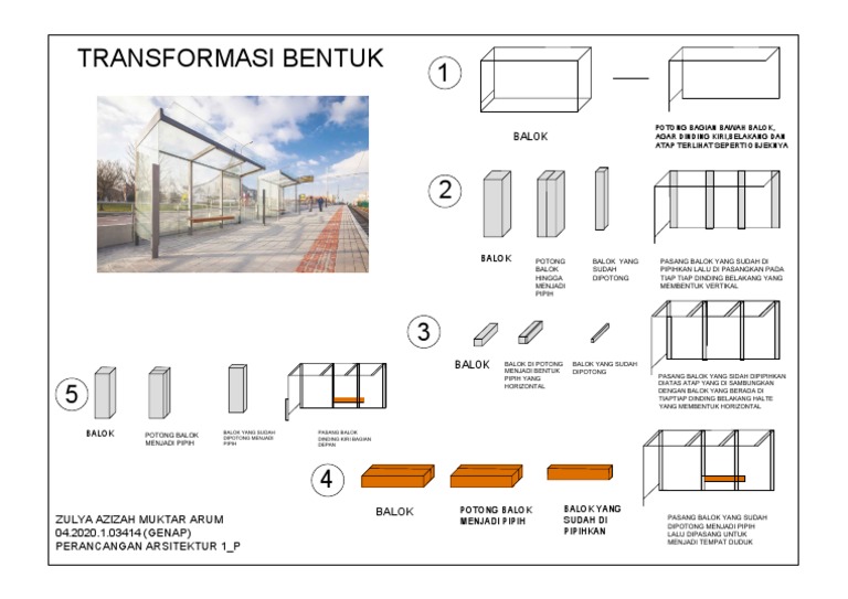 Cara memipihkan balok untuk membentuk struktur halte bus | PDF