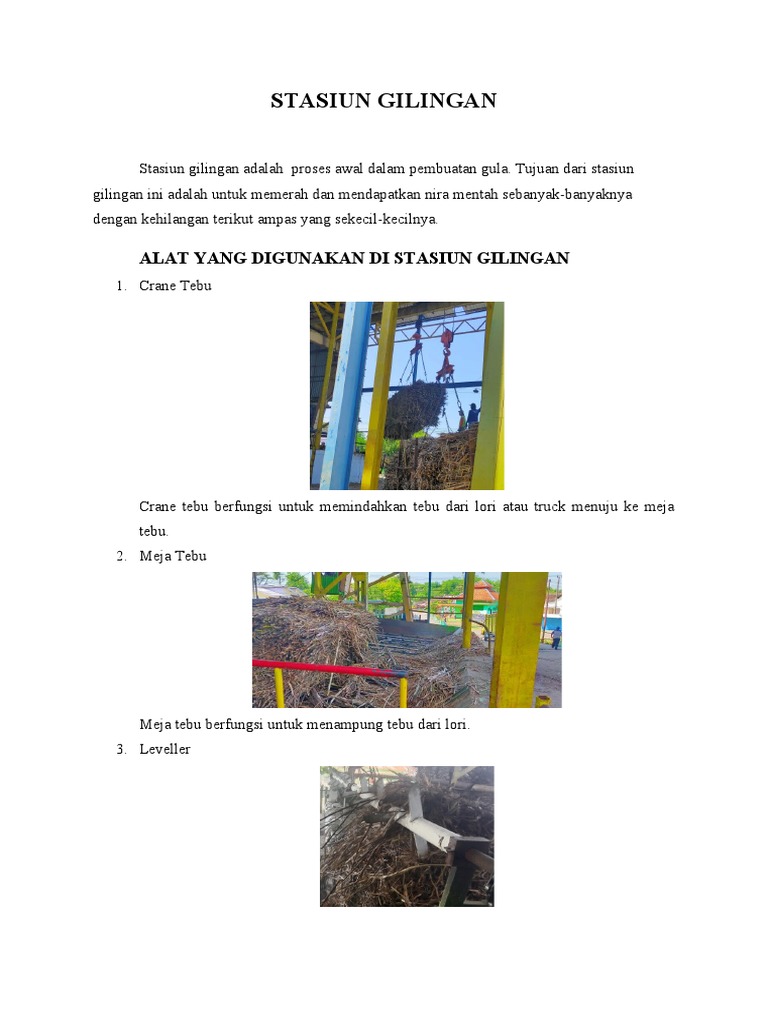 Proses dan Alat di Stasiun Gilingan | PDF | Memasak, Makanan, & Anggur ...