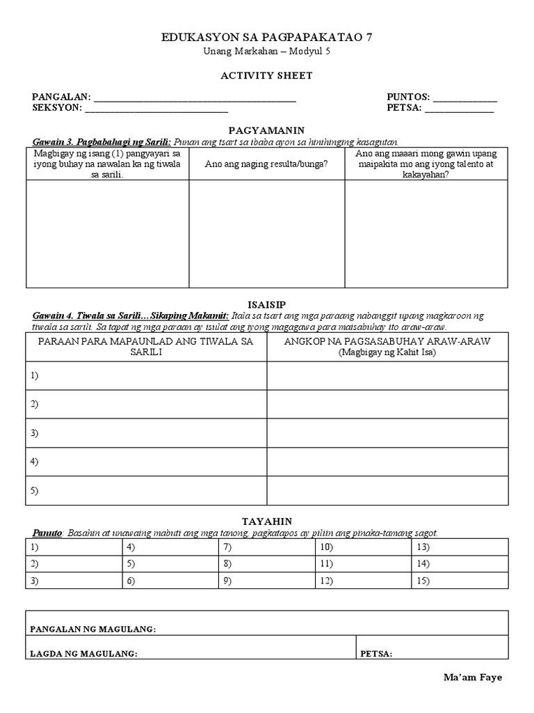 Act. Sheet 5-8 | PDF