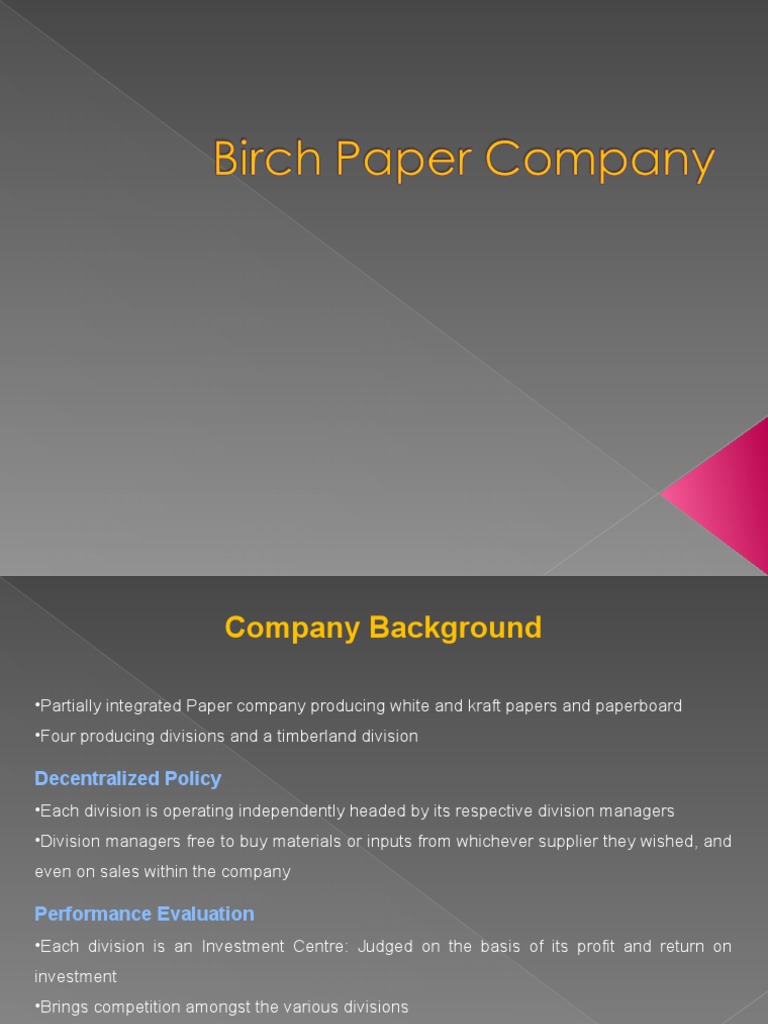Birch Paper Company | PDF | Profit (Economics) | Prices