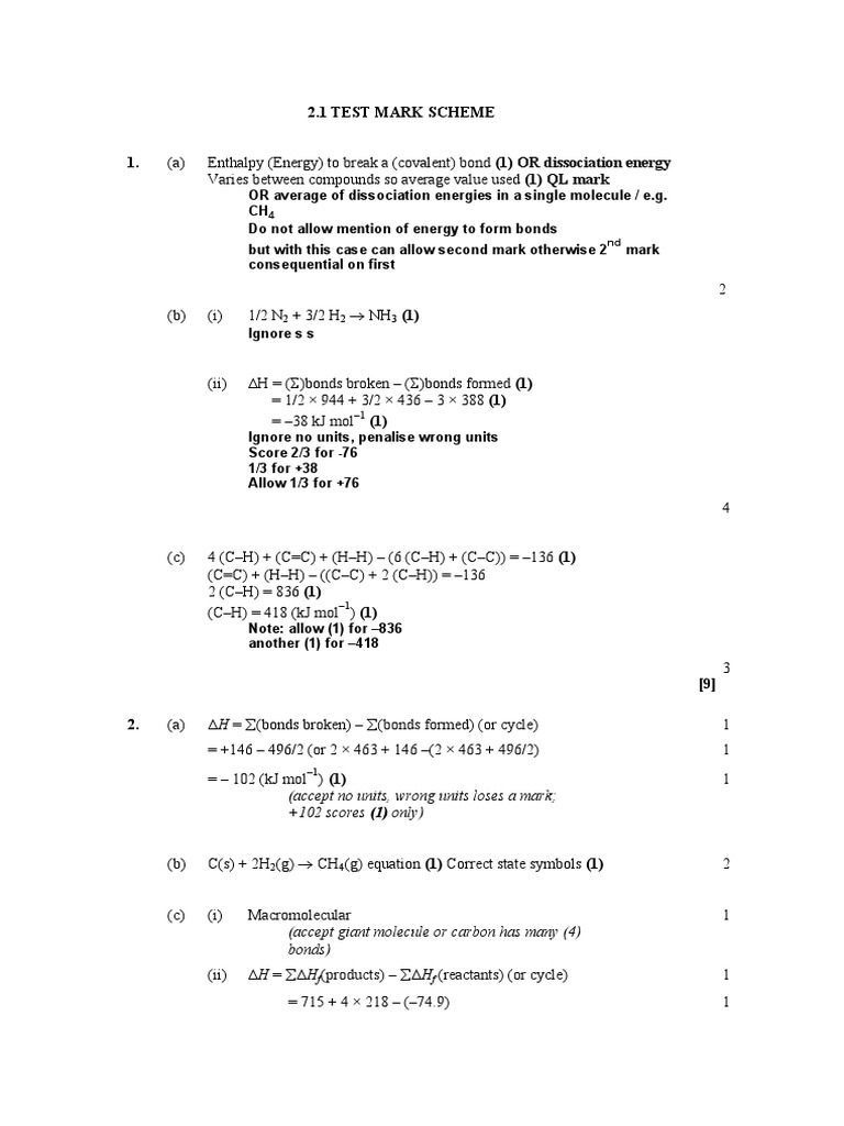 2.1 Energetics Test Ms | PDF | Physical Quantities | Materials