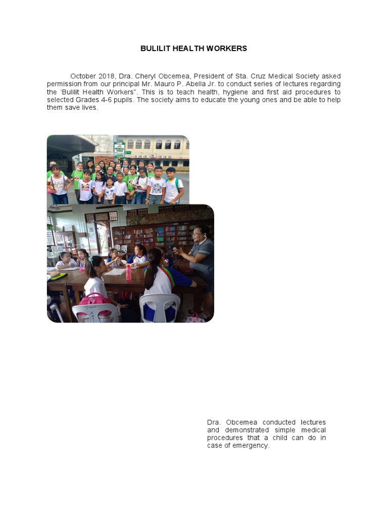 Bulilit Health Workers Training | PDF | Self-Improvement | Wellness