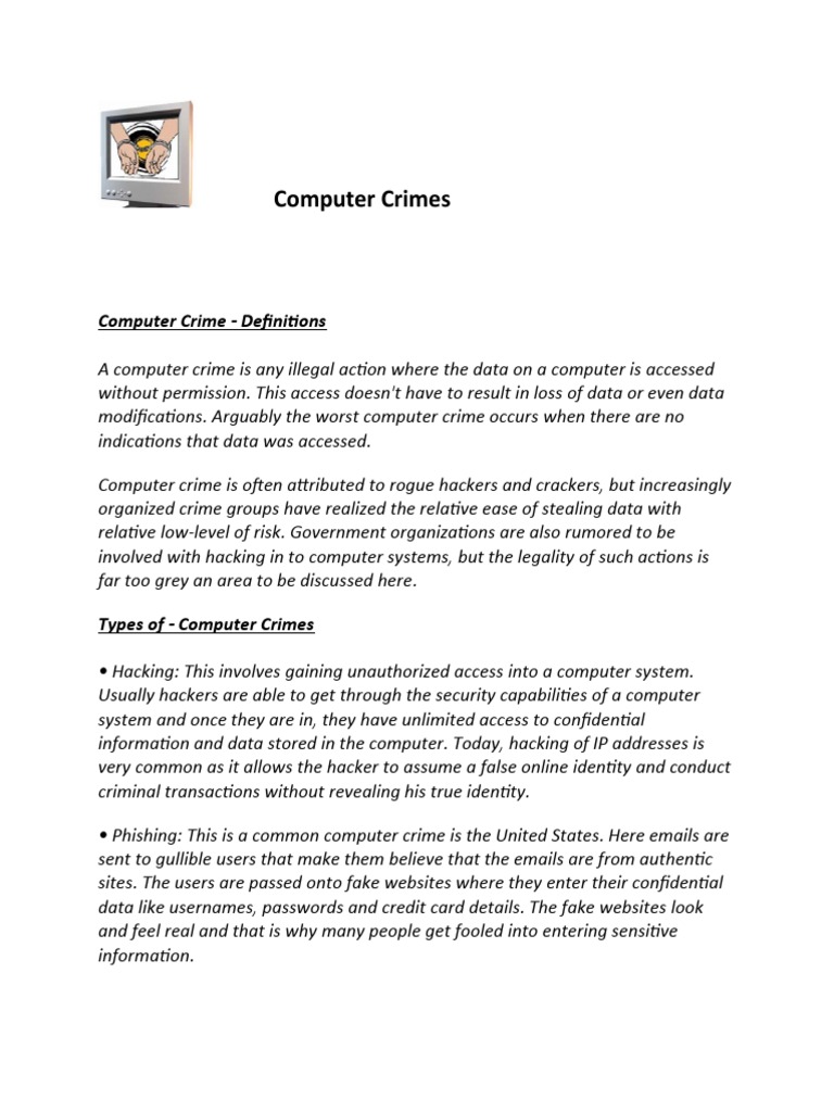 Computer Crimes | PDF | Cybercrime | Phishing