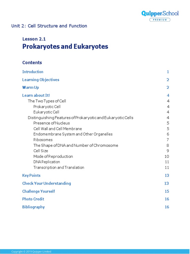 Module 6 - Prokaryotes and Eukaryotes | PDF | Cell (Biology) | Eukaryotes
